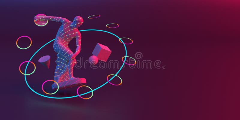 3d-illustration of an Abstract Composition of Sculpture and Primitive ...
