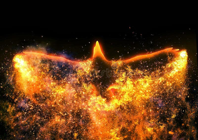 3d Illustration of Abstract Fire Flames Exploding into the Shape of a ...