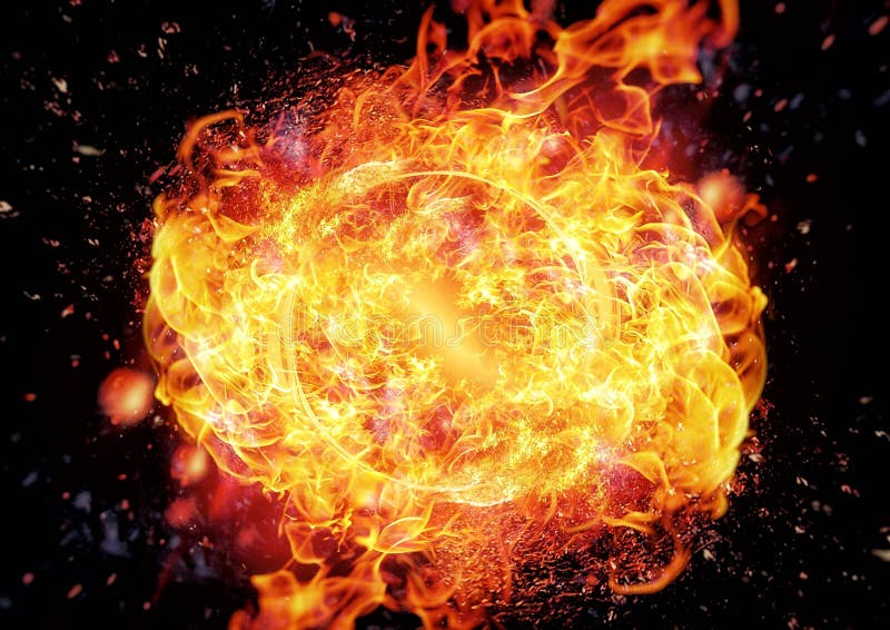 3d Illustration of Abstract Fire Vortex Stock Illustration ...