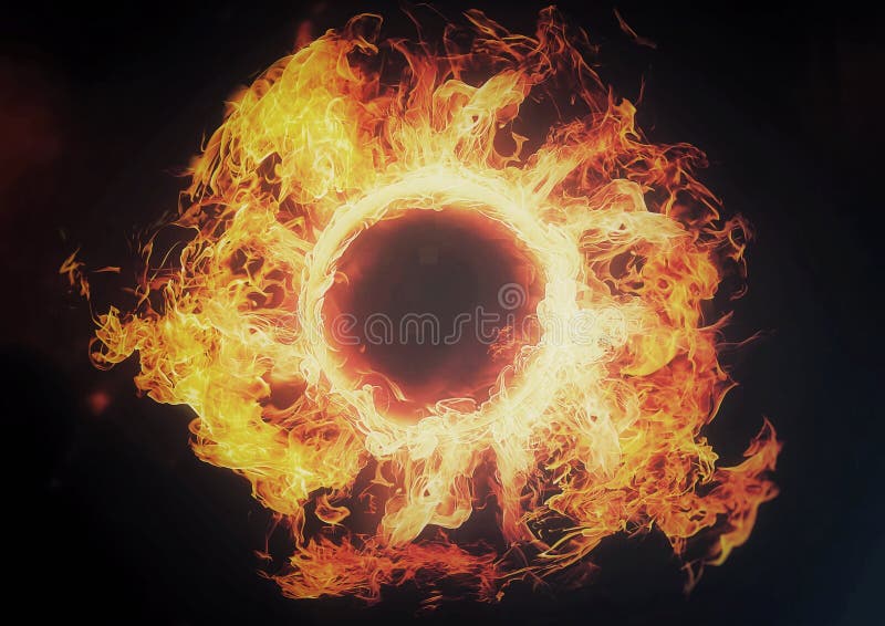 3d Illustration of Abstract Fire Vortex Stock Illustration ...