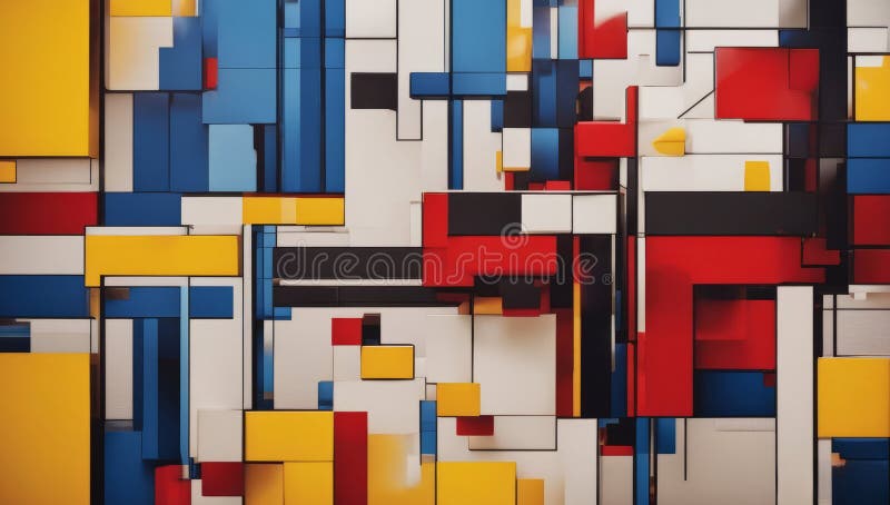 3d Illustration of Abstract Geometric Background with Squares and ...