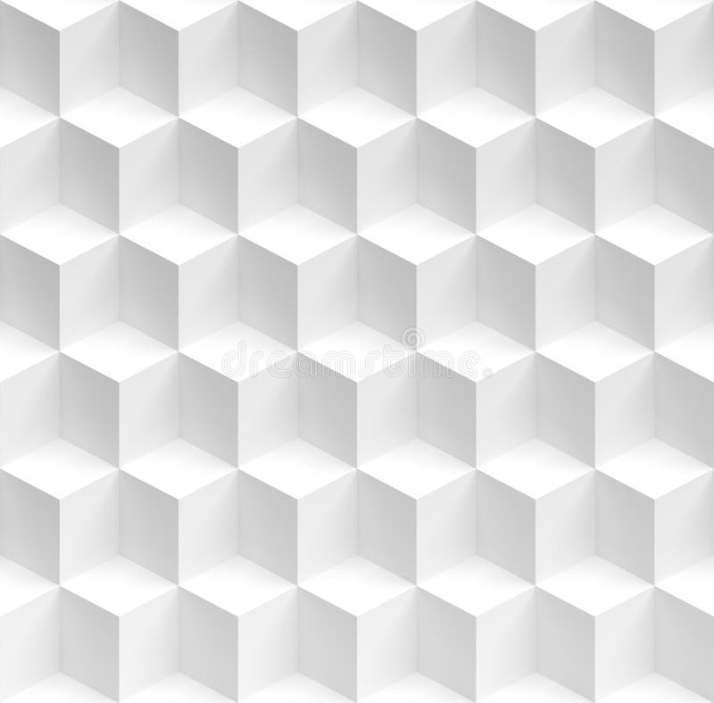 Abstract Geometric Background. White Cube Wallpaper Stock Illustration ...
