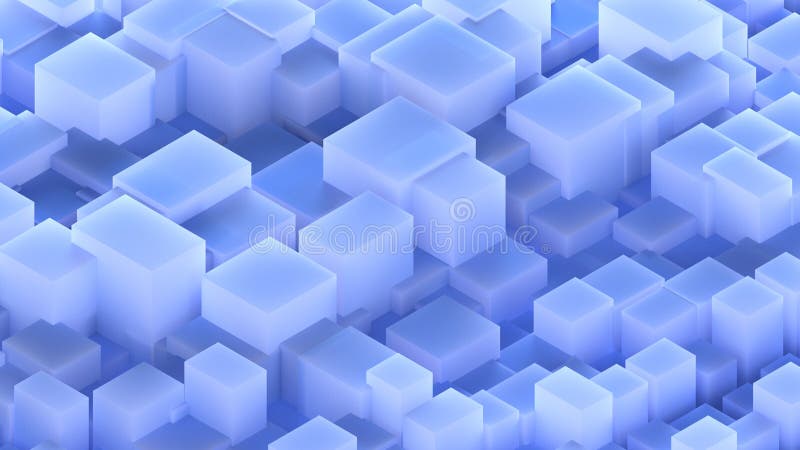 3d Illustration of Abstract Geometric Blue Cubic Shapes Stock ...