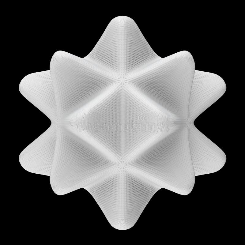 3d Illustration of Abstract Highly Detailed Geometric White Mesh Object ...