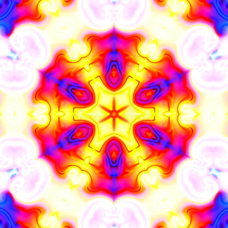 3d Illustration of an Abstract Image of Neon Colors on a White ...