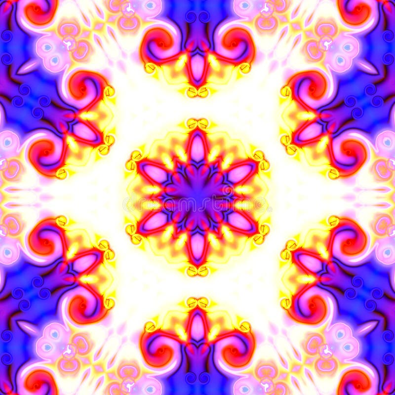 3d Illustration of an Abstract Image of Neon Colors on a White ...