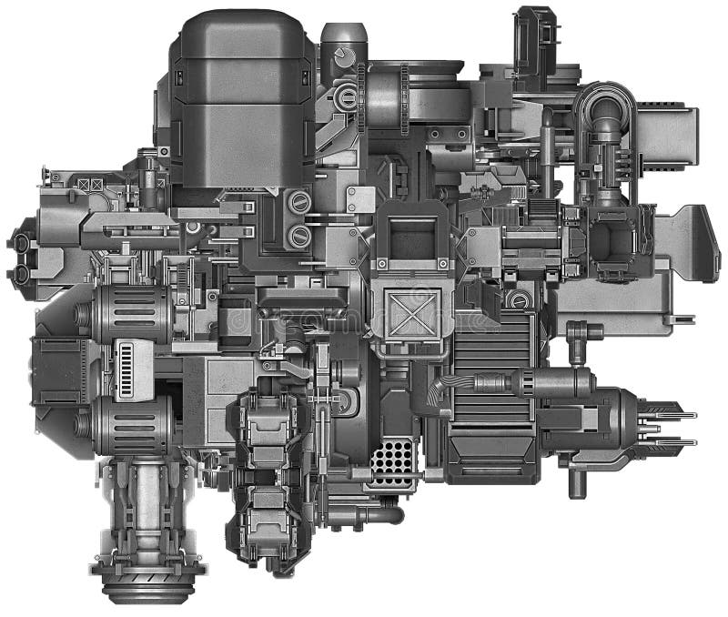 3d Illustration of Abstract Industrial Equipment Technology Stock Image ...