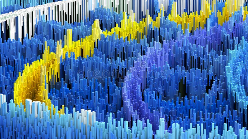 3D Illustration of Abstract Macro Render Structure Made of Millions ...