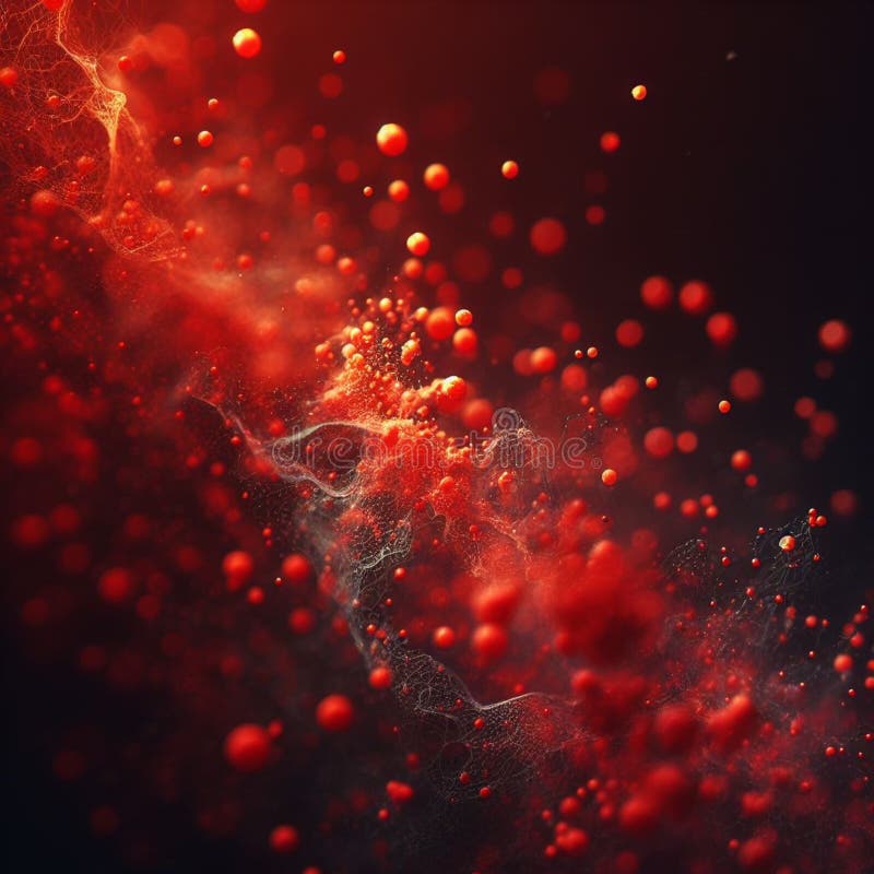 3d Illustration of Abstract Red Particles . Science and Medical ...