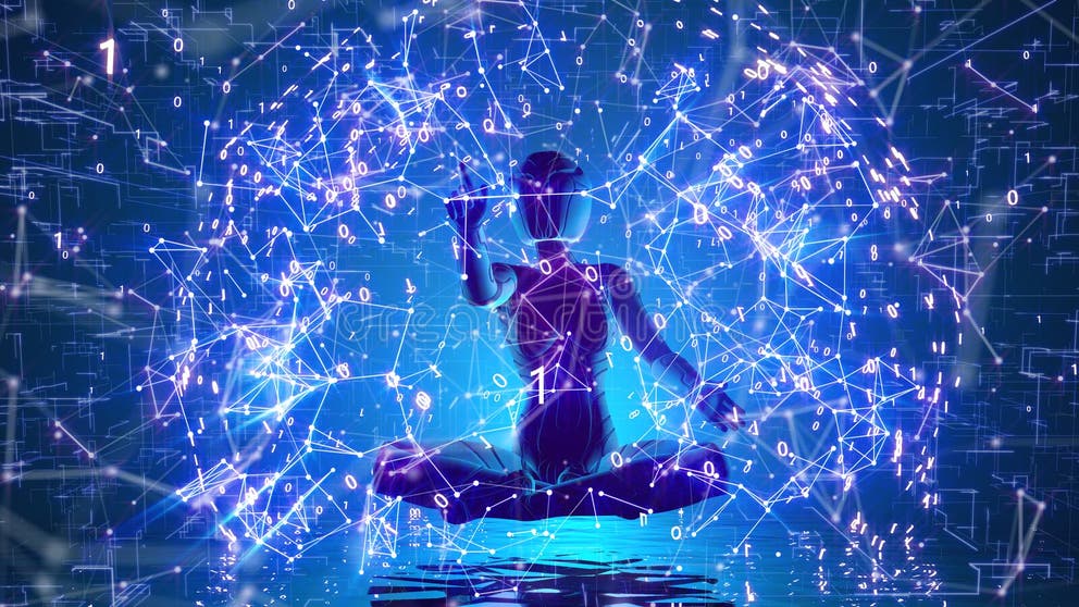 Abstract Representation. Binary Code of the Artificial Intelligence Learning Algorithm Stock ...