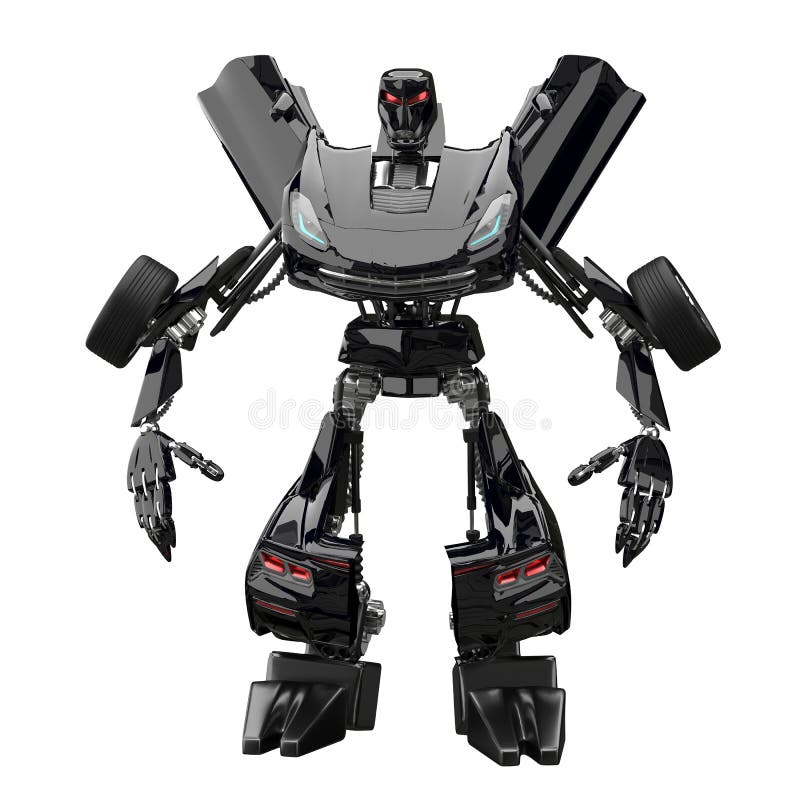 3D Illustration Abstract Robot Stand Stock Image - Illustration of ...