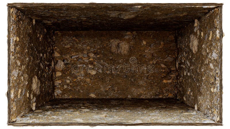 Rocky Abstract 3D Rendered Box Cave with Clipping Path Stock Image ...