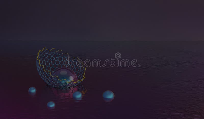 3d Illustration of a Sphere in a Semi-sphere with a Honeycomb Pattern ...