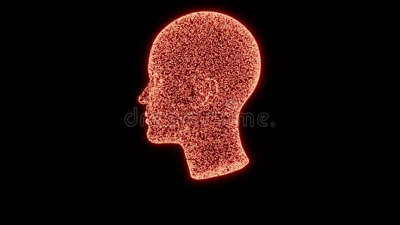 3D Illustration of Abstract Sci-fi Bright Neon Virtual Human Head ...