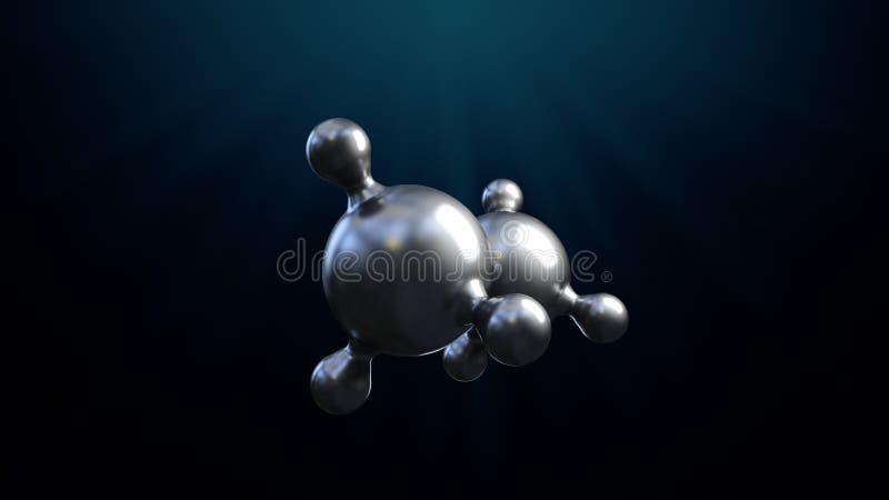 3D Illustration of Abstract Silver Metal Molecule Background Stock ...