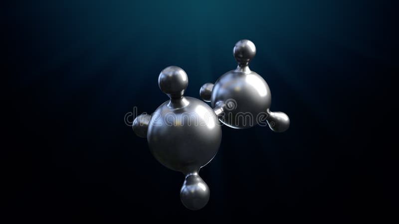 3D Illustration of Abstract Silver Metal Molecule Background Stock ...