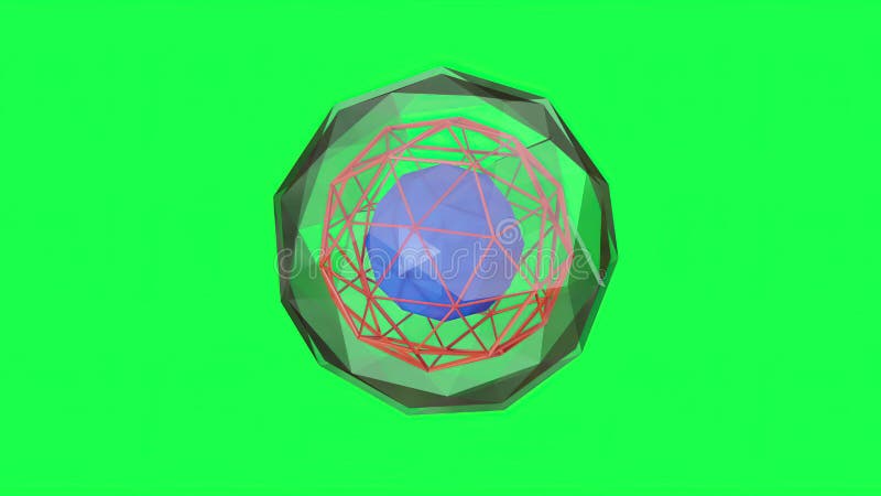 Abstract Sphere and Wireframe Sphere on Green Screen Stock Illustration ...