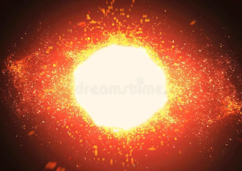 3d Illustration of Abstract Sun and Exploding Flames Stock Illustration ...