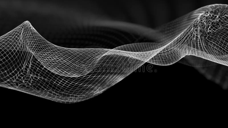 3d Illustration of Abstract Wave Structure Scientific Background Stock ...