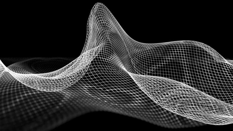 3D Illustration of Abstract Wave Structure Scientific Background Stock ...