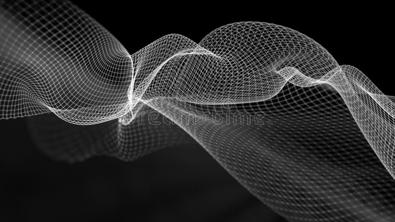3D Illustration of Abstract Wave Structure Scientific Background Stock ...