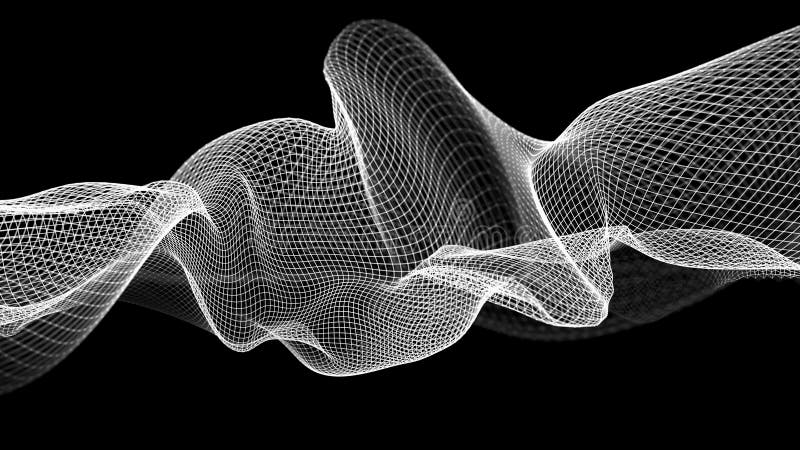 3d Illustration of Abstract Wave Structure Scientific Background Stock ...
