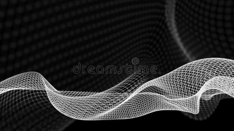 3d Illustration of Abstract Wave Structure Scientific Background Stock ...
