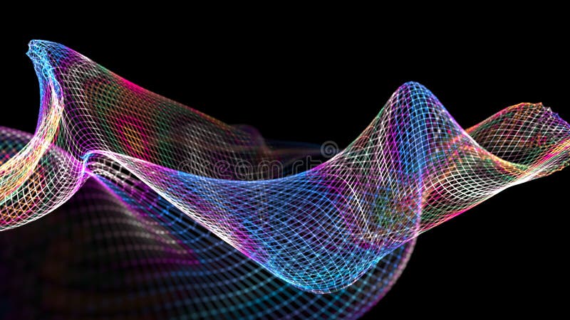 3D Illustration of Abstract Wave Structure Scientific Background Stock ...