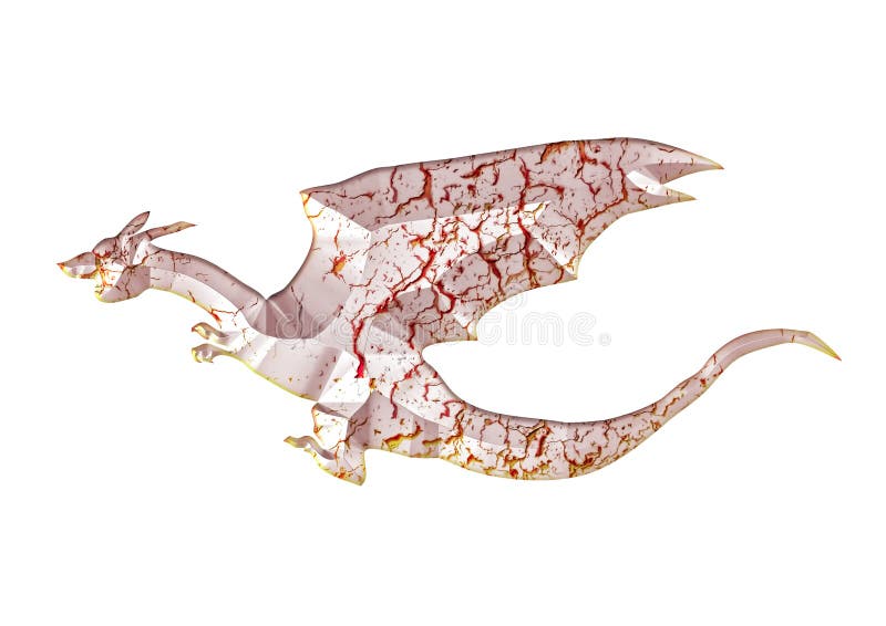 3d Illustration of an Abstract White Dragon Flapping Its Wings Stock ...