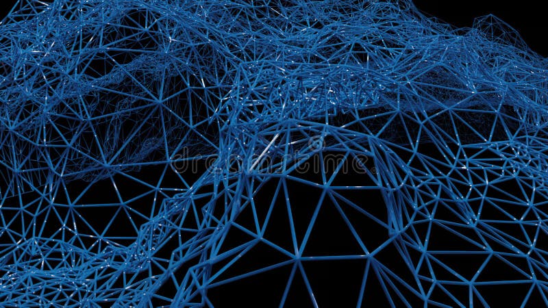 Abstract Wireframe Structure Using As Modern Science Fiction Background ...