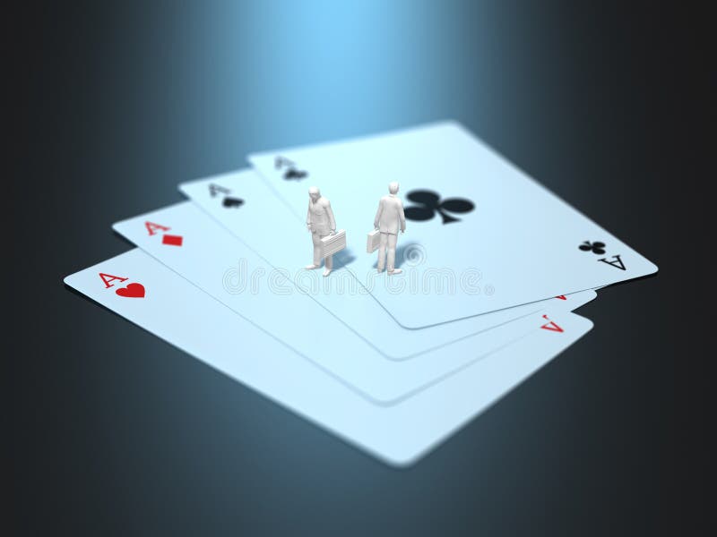 3D Illustration of 6 Ace Cards Stock Illustration - Illustration of ...