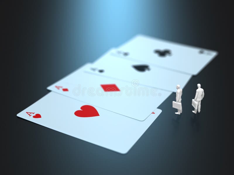 3D Illustration of 4 Ace Cards Stock Illustration - Illustration of ...