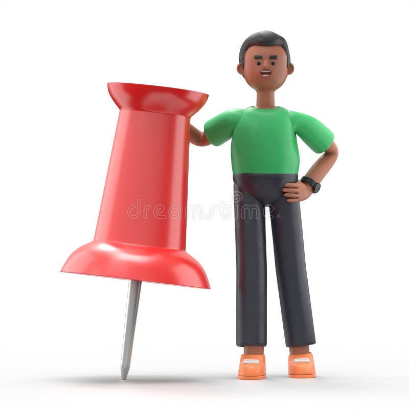 3D Illustration of Male Guy Qadir Standing and Looking in Mirror. Flat ...