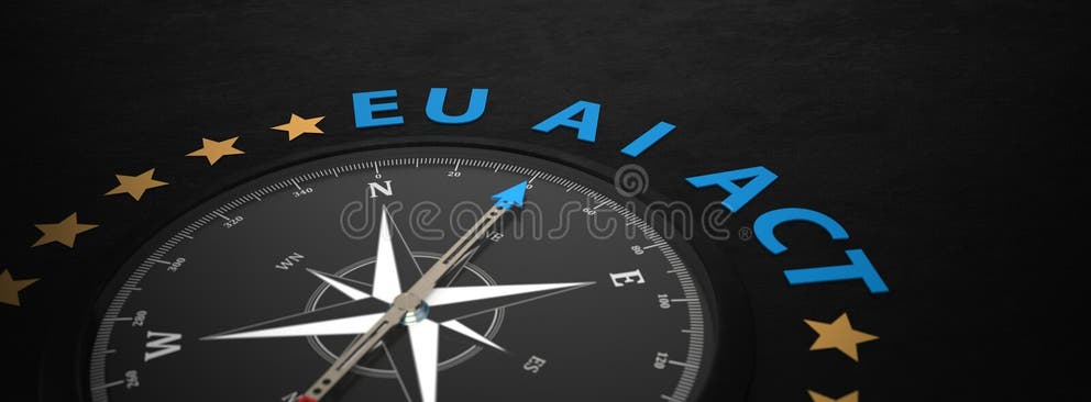 3D Illustration, AI ACT Compass Direction Stock Illustration ...