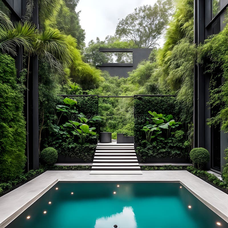 Ai Generated a Serene Swimming Pool Nestled in a Lush Natural Setting ...