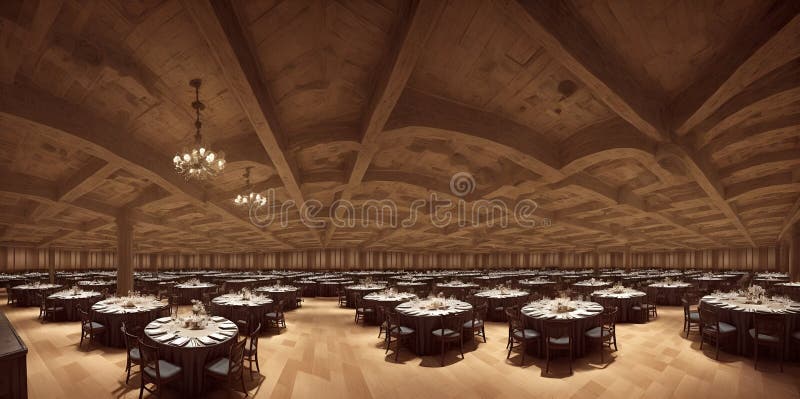 Ai Generated a Grand Banquet Hall Adorned with Elegant Chandeliers and ...
