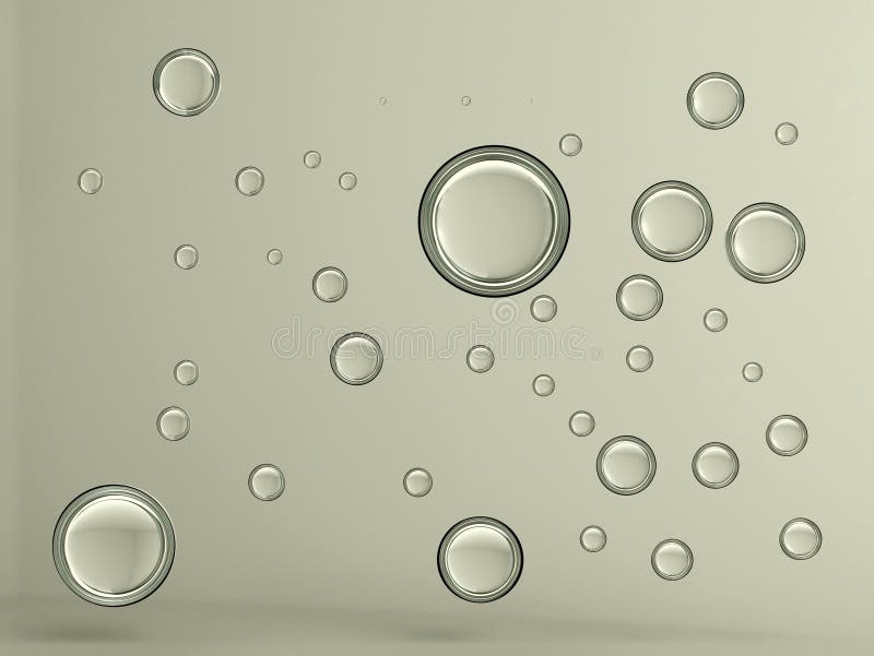 3D Illustration, Air Bubbles in Water. Stock Illustration ...