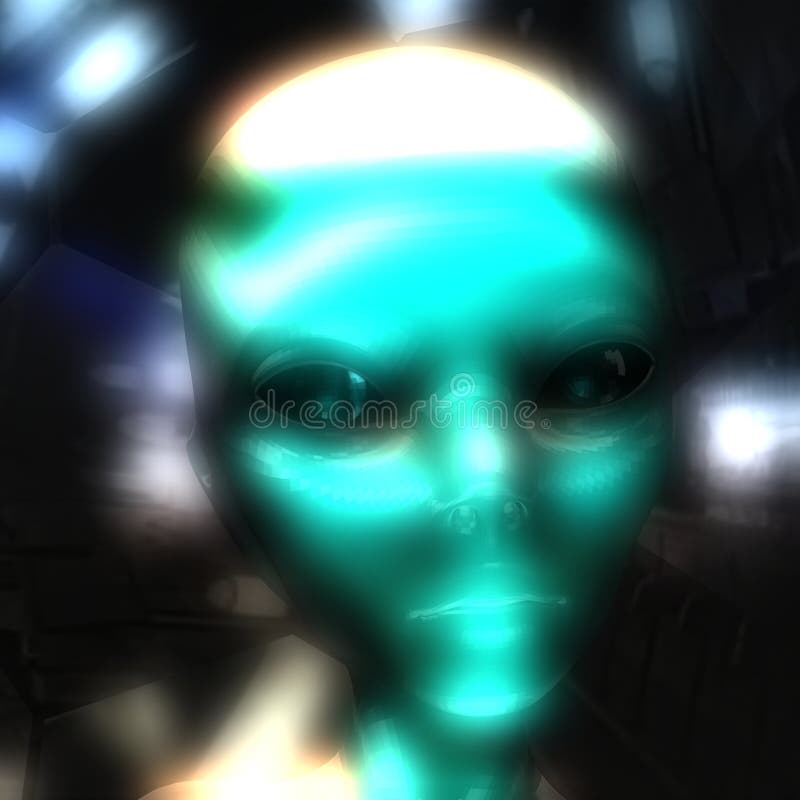 3D Illustration of an Alien Head Stock Illustration - Illustration of ...