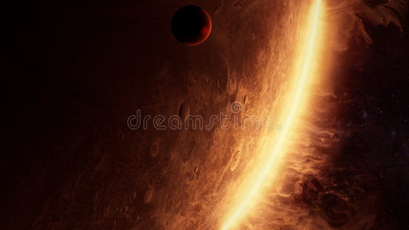 3D Illustration of an Alien Planet with Amazing Atmosphere Stock ...