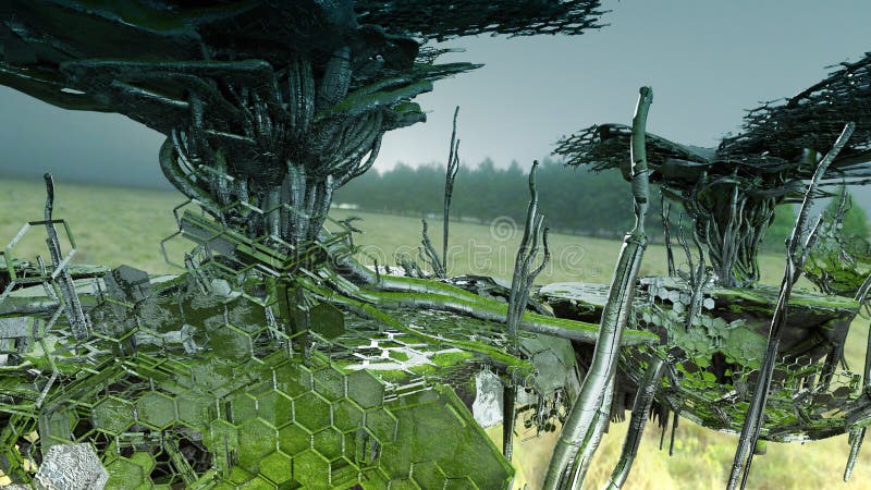 Illustration - Alien Planet Landscape,beautiful Forest the Surface of ...