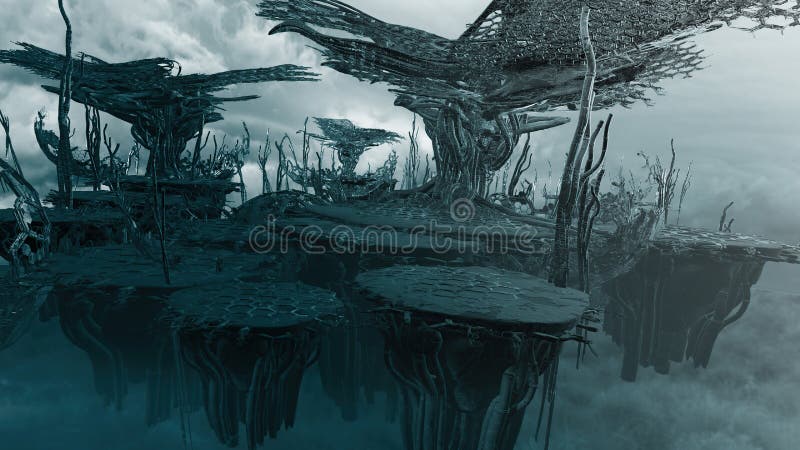 Illustration - Alien Planet Landscape,beautiful Forest the Surface of ...