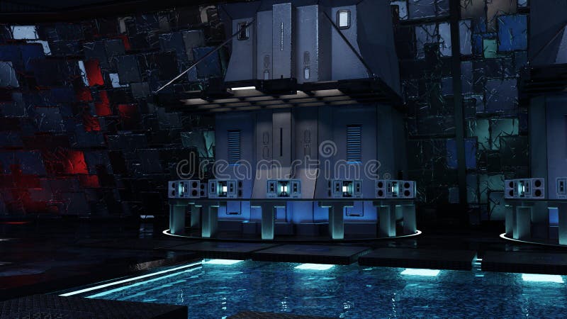 3D-illustration of an Alien Room and Labaratory Stock Illustration ...