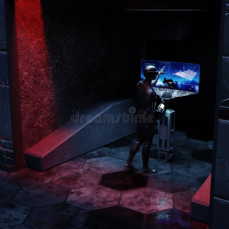 3D-illustration of an Alien Room and Labaratory Stock Illustration ...