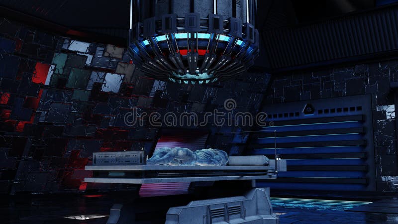 3D-illustration of an Alien Room and Labaratory Stock Illustration ...