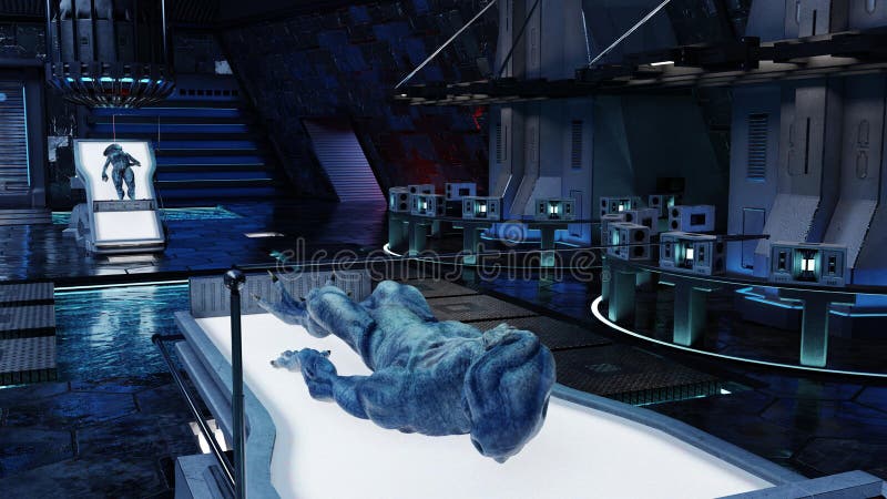 3D-illustration of an Alien Room and Labaratory Stock Illustration ...