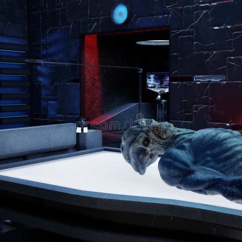 3D-illustration of an Alien Room and Labaratory Stock Illustration ...