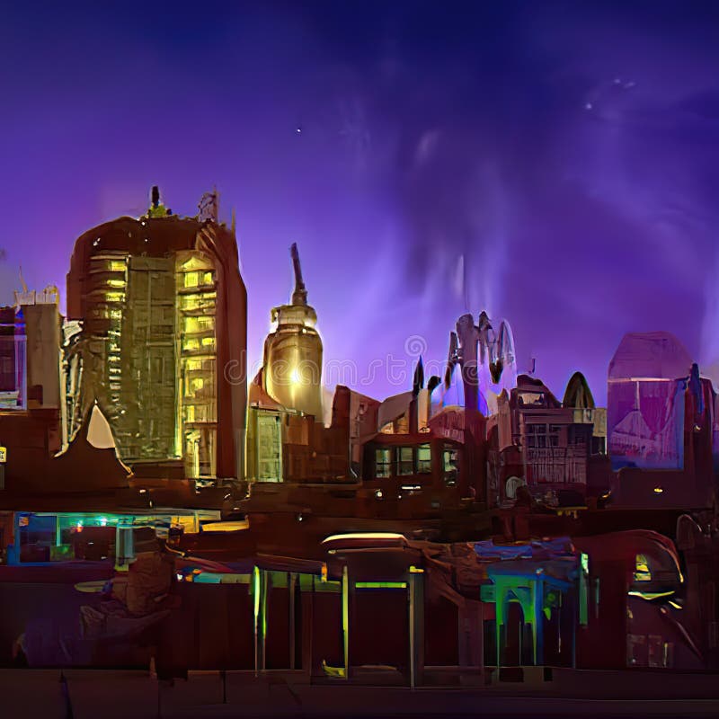 Illustration - Alien Sci-fi City Stock Illustration - Illustration of ...