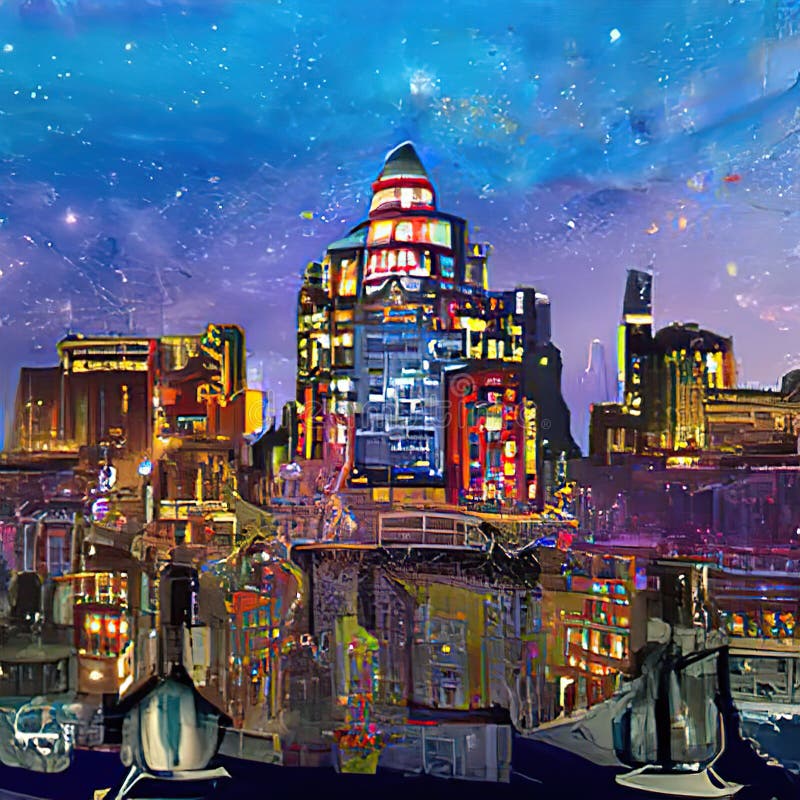 Illustration - Alien Sci-fi City Stock Illustration - Illustration of ...