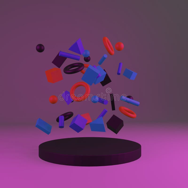 3d Illustration of All Geometric Shapes in the Form of Celebration ...