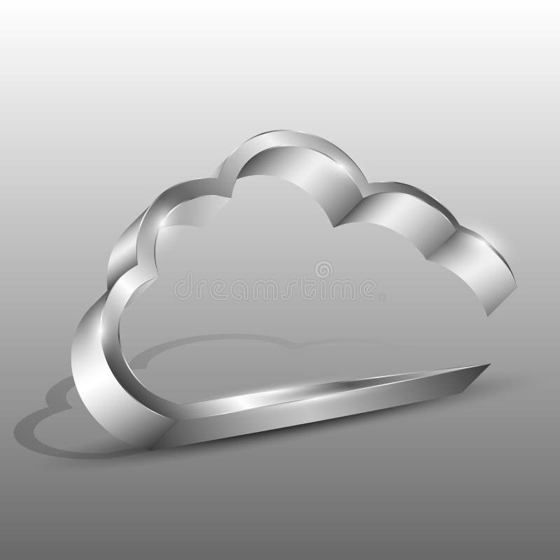 3d Illustration of an Aluminum Cloud Icon Stock Vector - Illustration ...